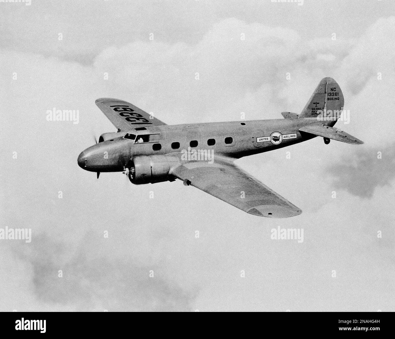 The Boeing 247-D shown Sept. 28, 1937, this high speed, twin engine ...