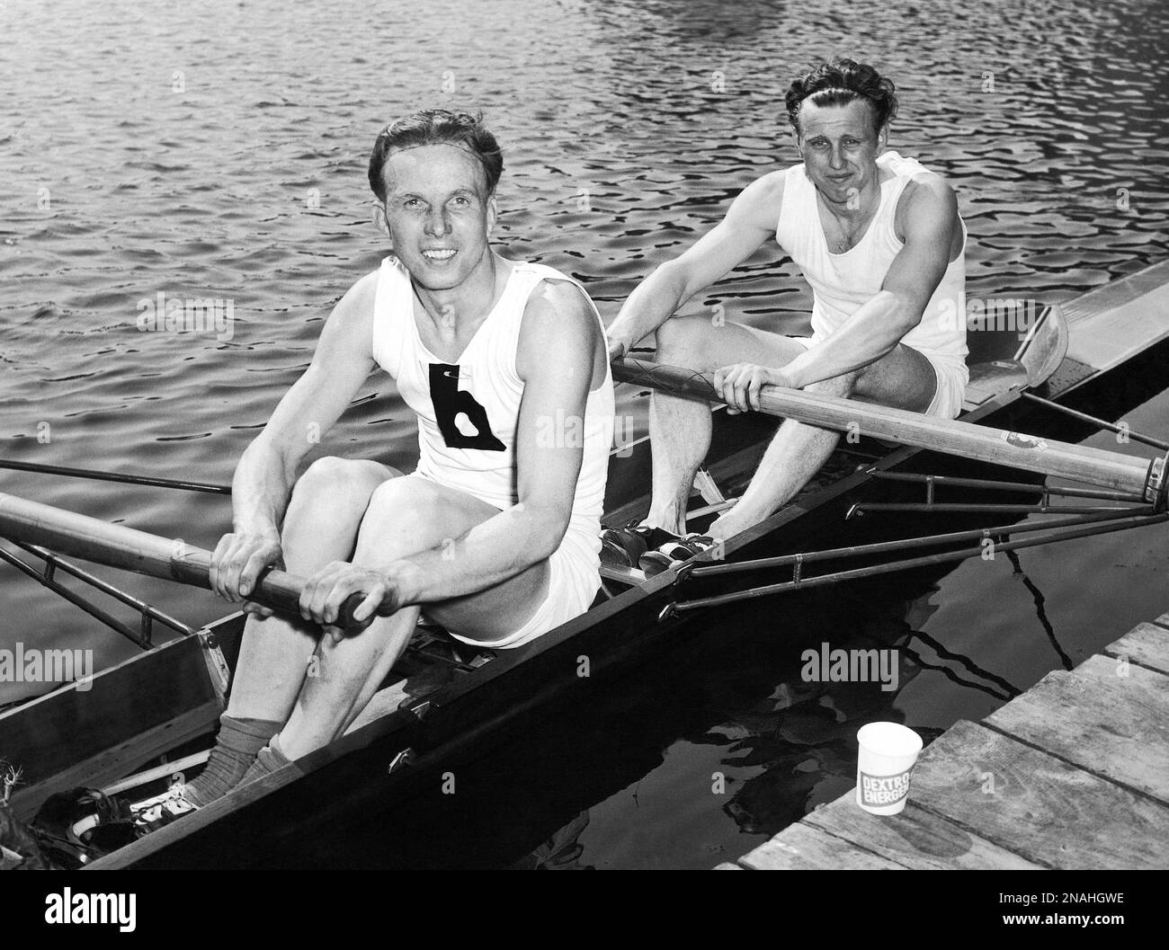 The German crew for the Men's coxless pairs 1952 Summer Olympic Games ...