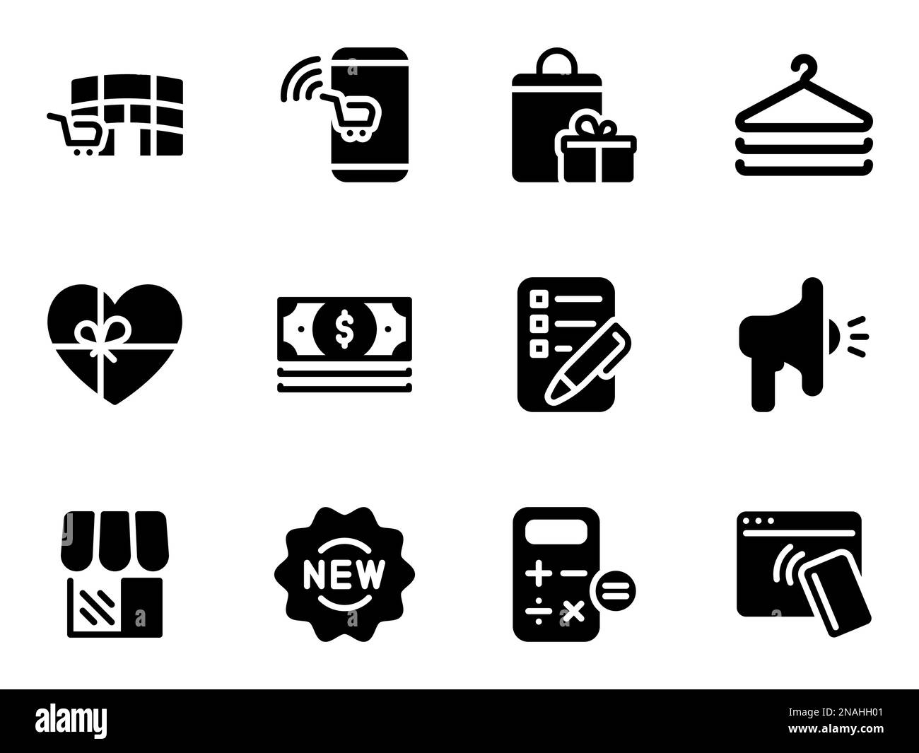 Simple vector icons. Flat illustration on a theme shopping Stock Vector ...