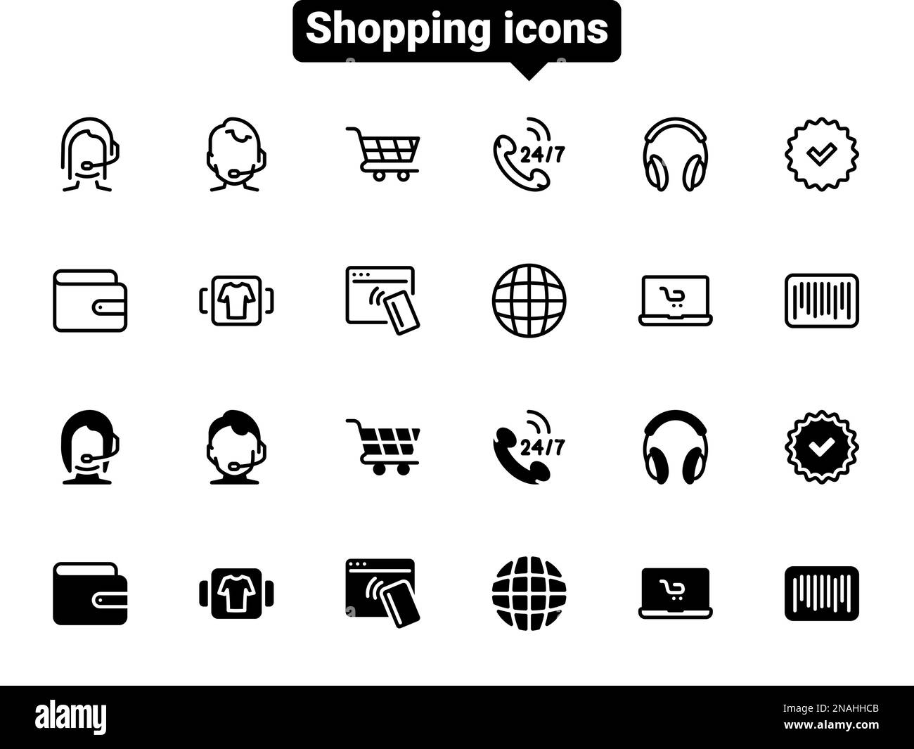Simple vector icons. Flat illustration on a theme buying and ordering ...