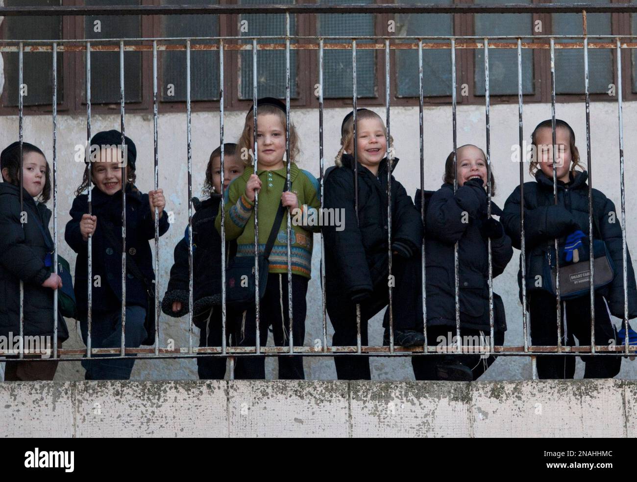 In this Tuesday, Jan. 3, 2012 photo, Ultra Orthodox school children are ...