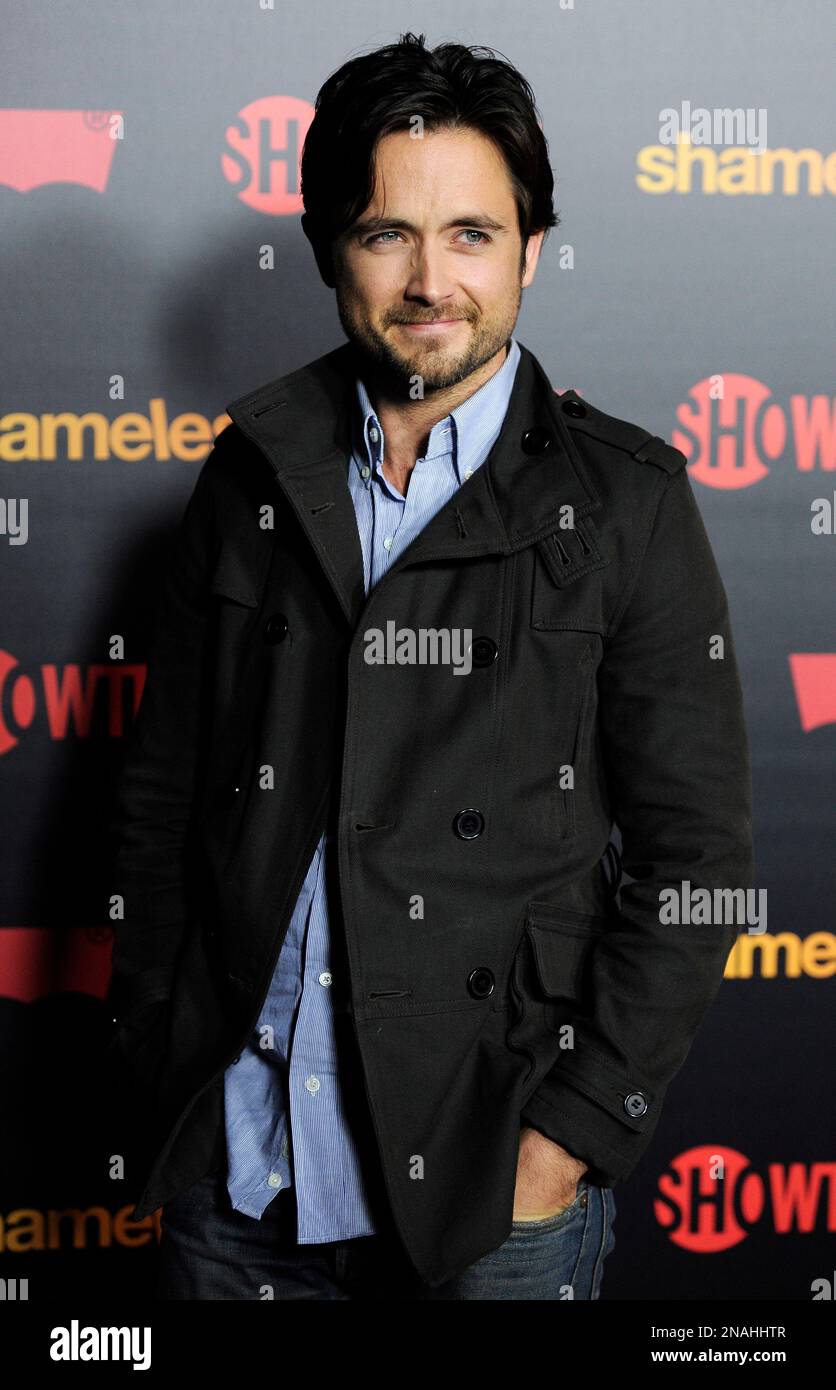 Justin Chatwin, a cast member in "Shameless," poses at the premiere of ...