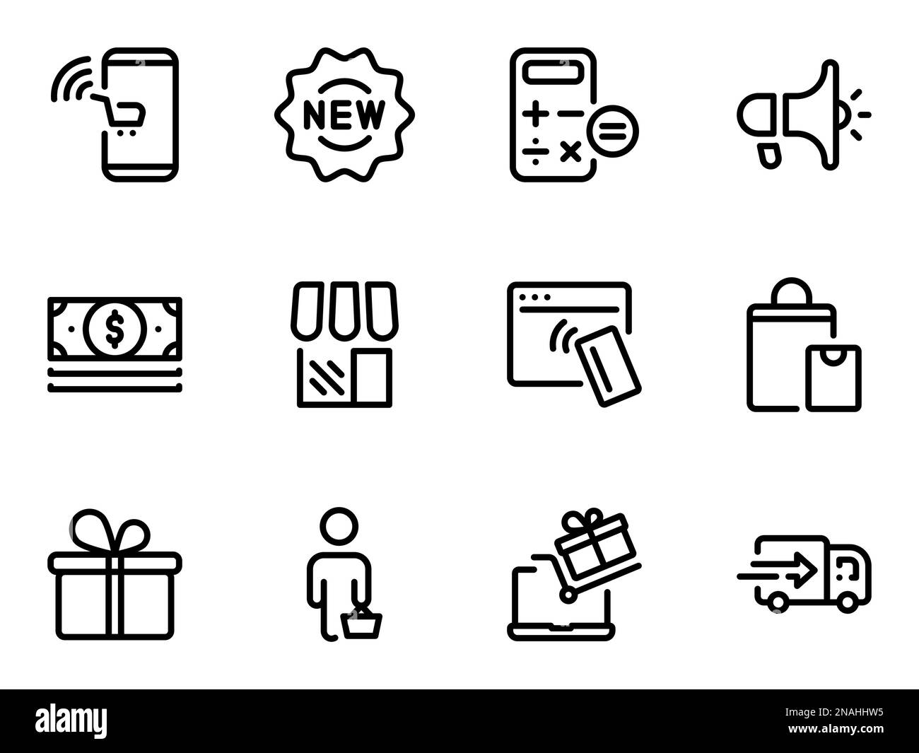 Simple vector icons. Flat illustration on a theme shopping Stock Vector ...