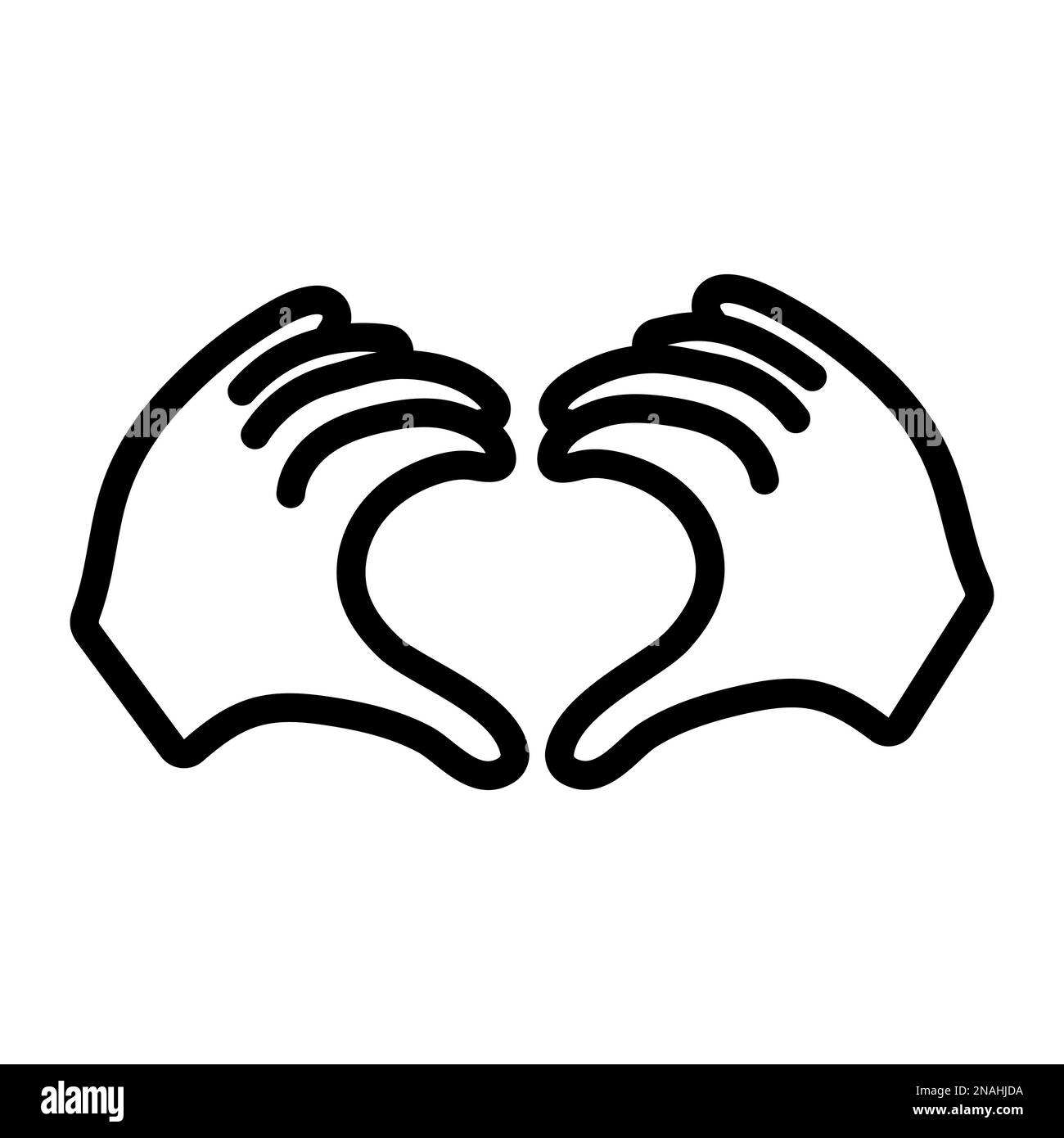 Simple vector icons. Flat illustration on a theme hands, heart gesture ...