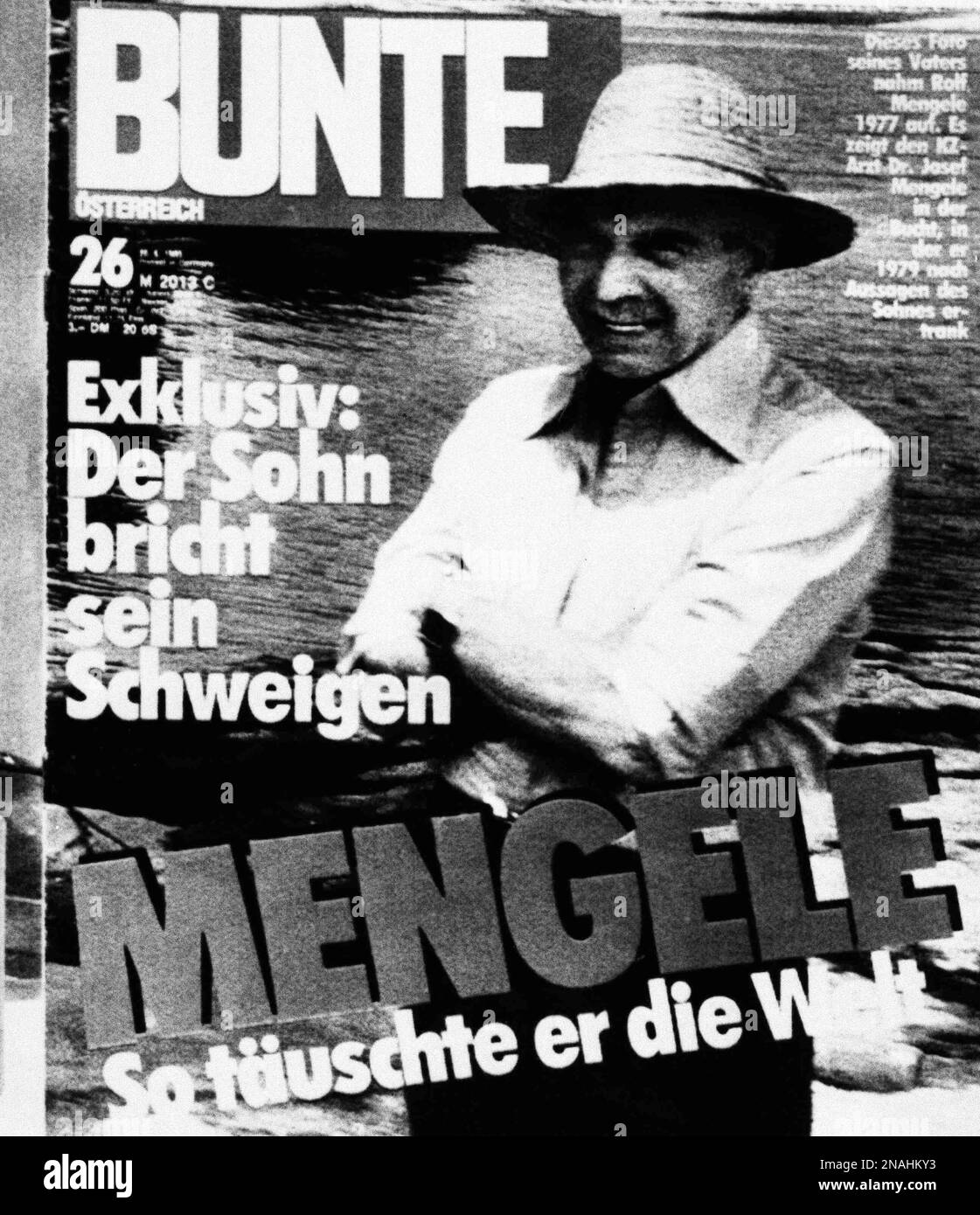 A photograph of Nazi war criminal Josef Mengele taken in 1977 by his ...
