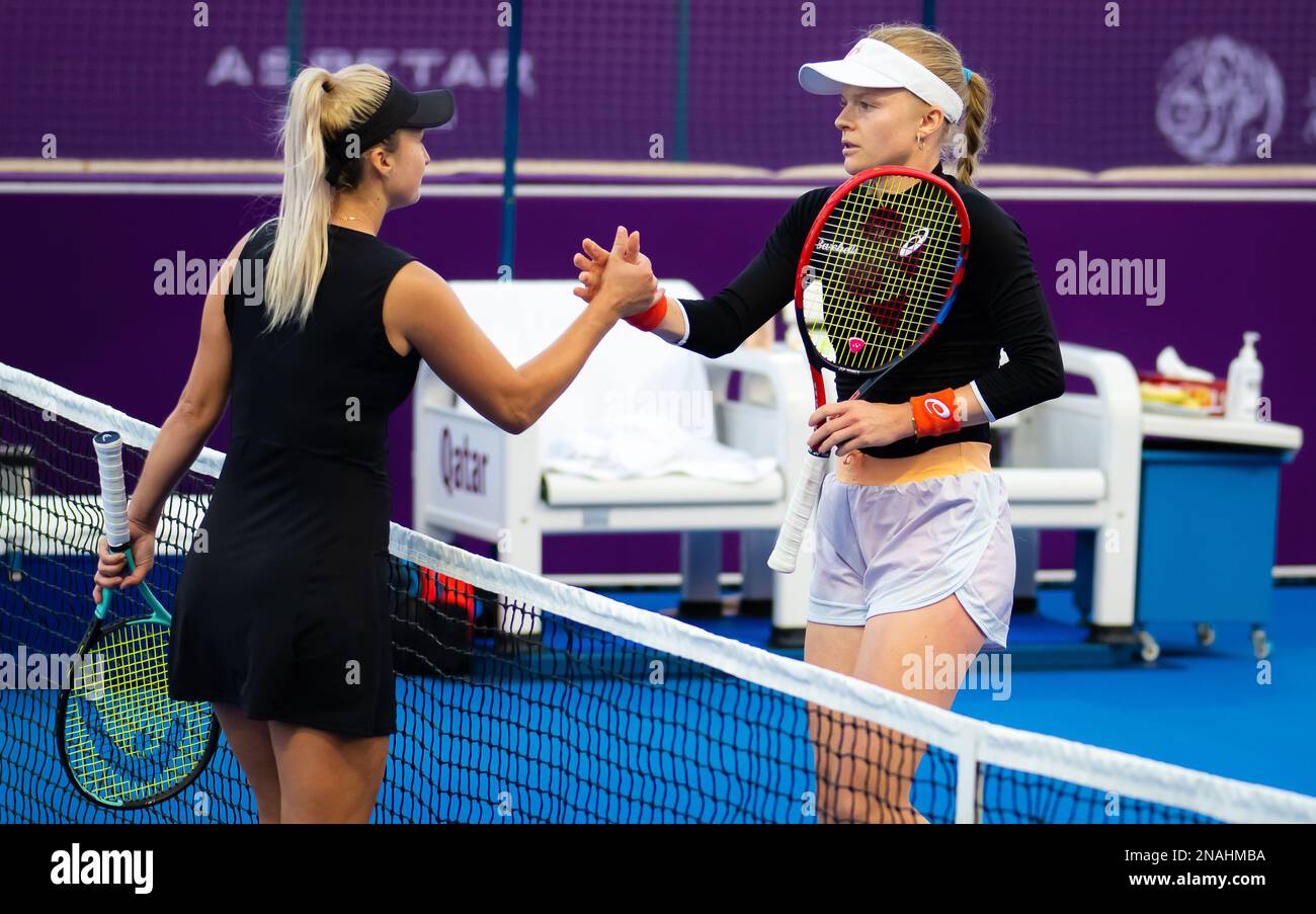Dalila Jakupovic of Slovenia & Harriet Dart of Great Britain in action ...
