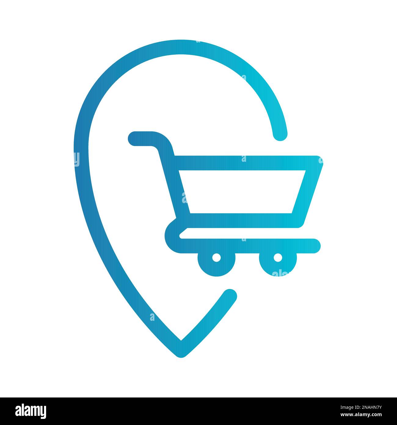 Map pointer shopping cart icon Cut Out Stock Images & Pictures - Alamy