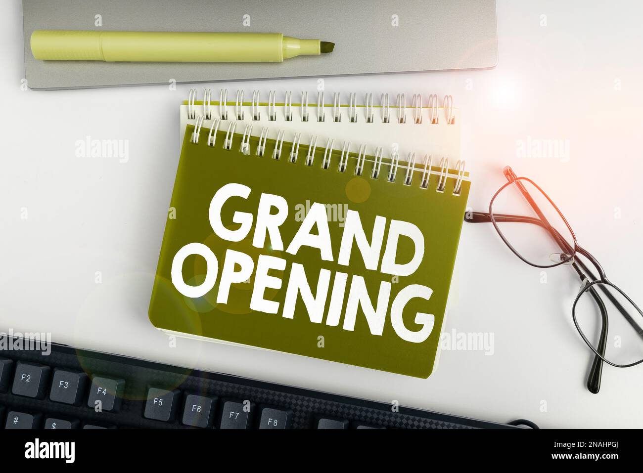 Text sign showing Grand Opening. Business approach Ribbon Cutting New ...
