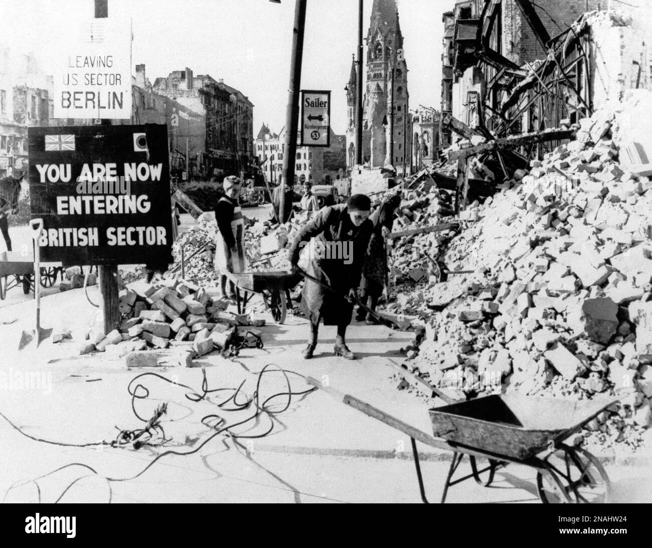 Scene on Tauentzine Street in Berlin, where the U.S. And British ...