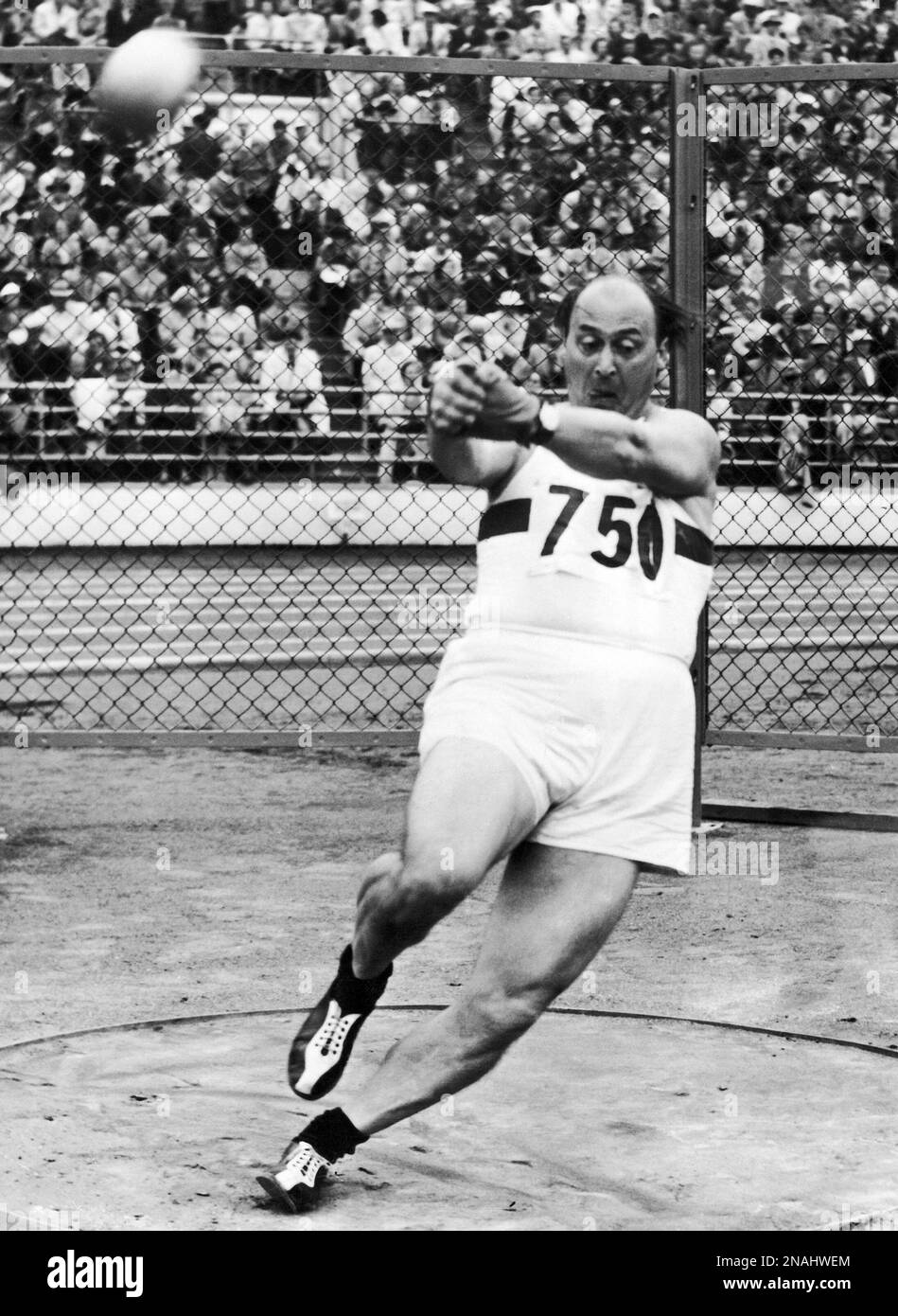 Karl Storch of Germany, who took second place in the hammer throw ...