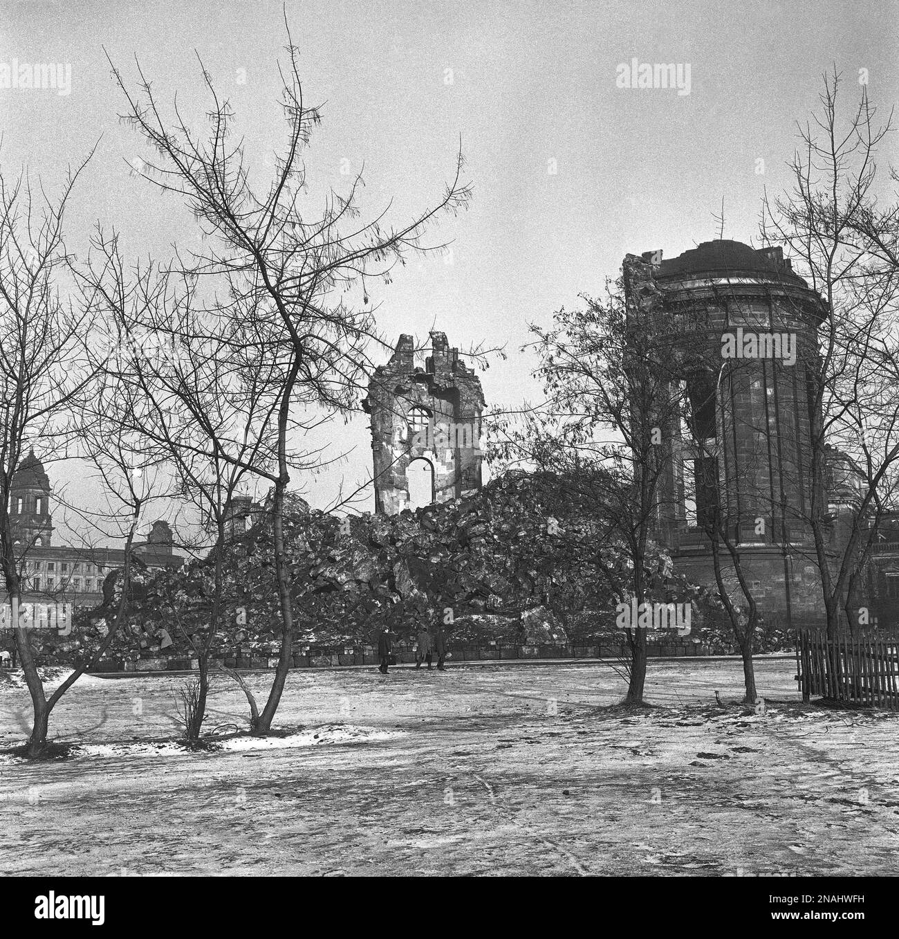 The ruin of the Frauenkirche in Dresden shown Feb. 17, 1970 remains a ...