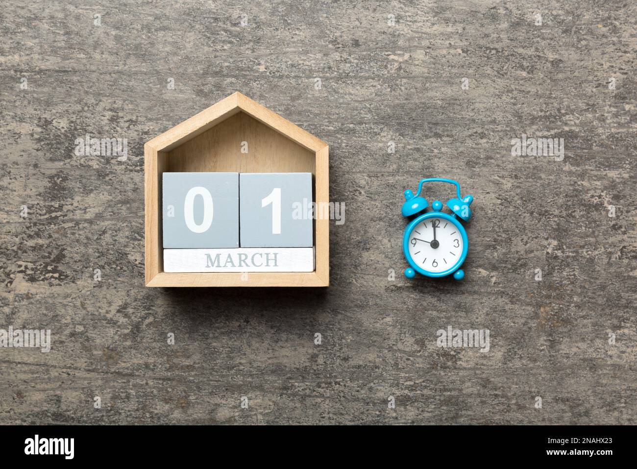 March 1st. Image of March 1 wooden block calendar on colored background ...