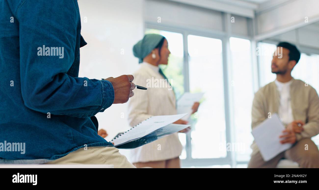 Business woman, question and mentor in training, workshop or ...