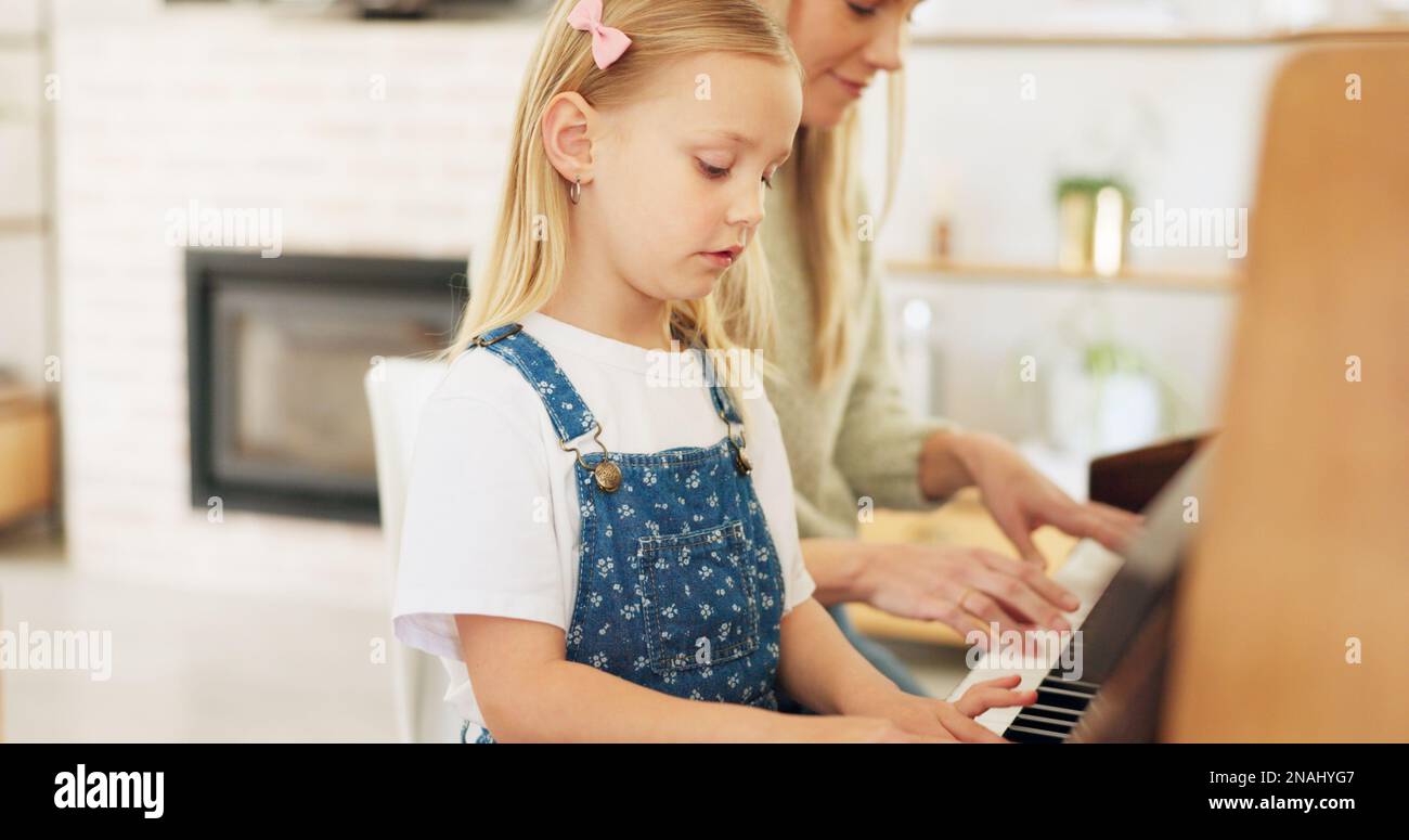 Music development, girl learning piano and musical note education from ...