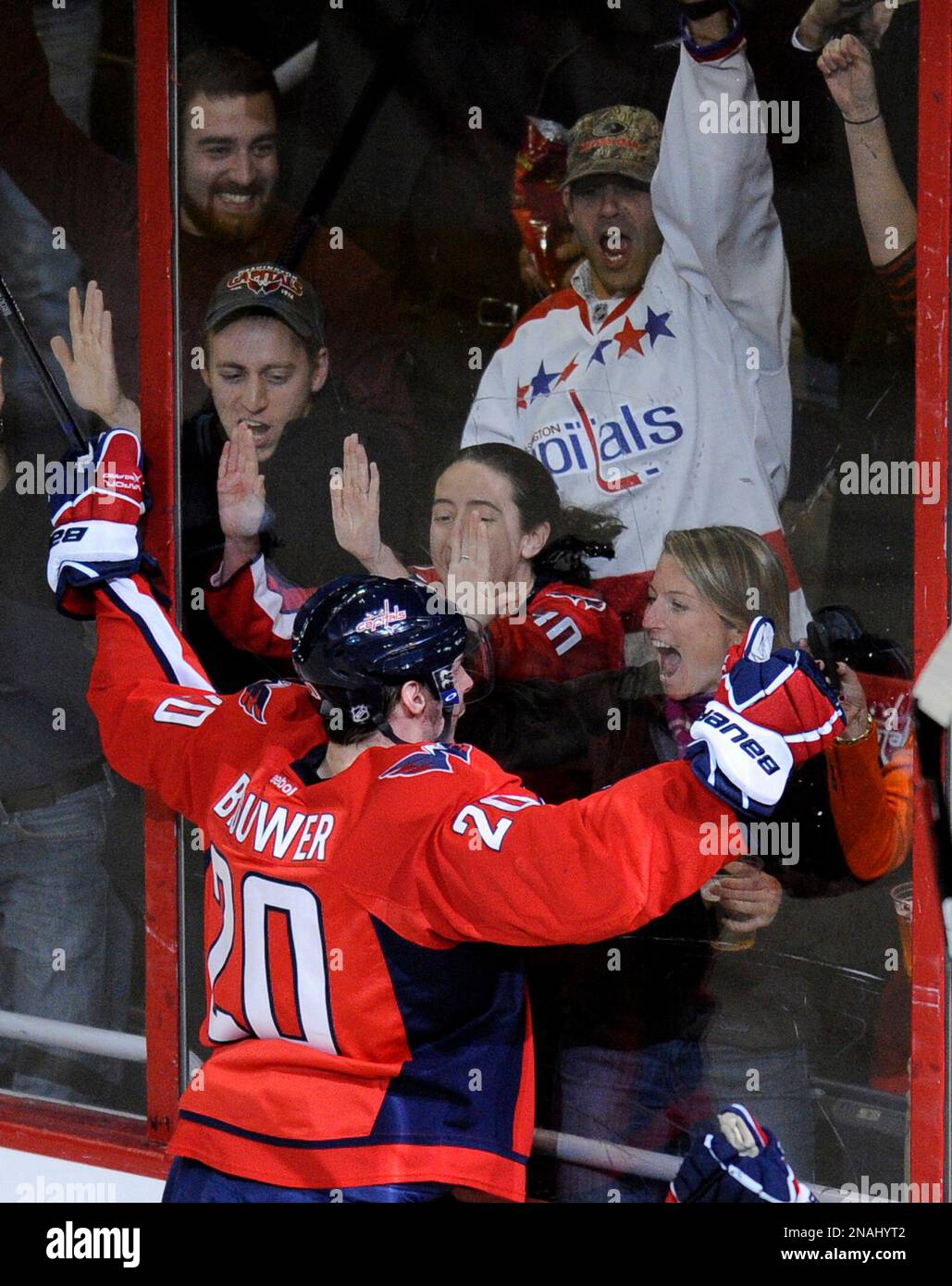 Hockey Fans Behind Glass
