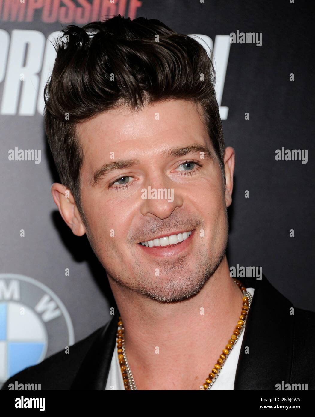 Singer Robin Thicke attends the U.S. premiere of "Mission: Impossible ...