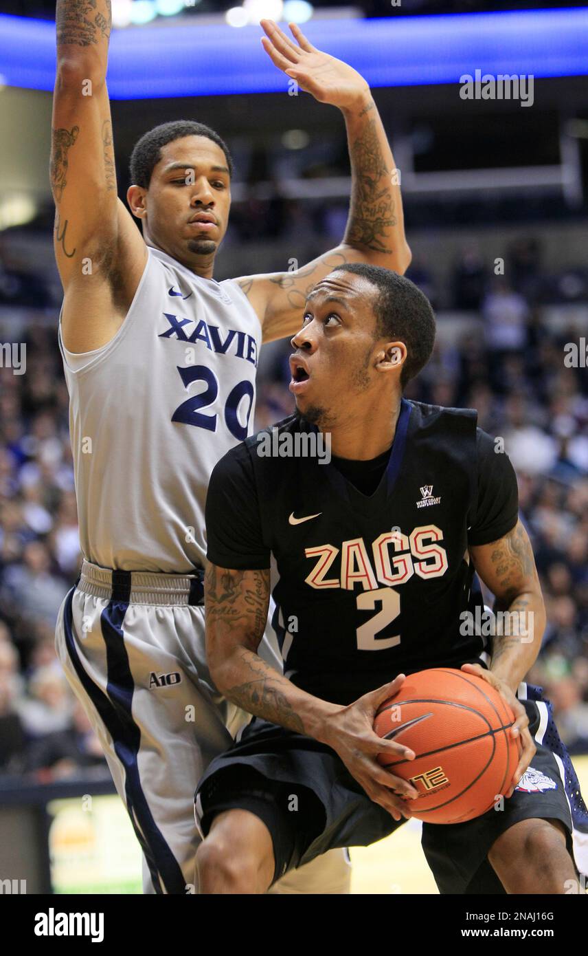 Gonzaga guard Marquise Carter (2) in action against Xavier in an NCAA ...