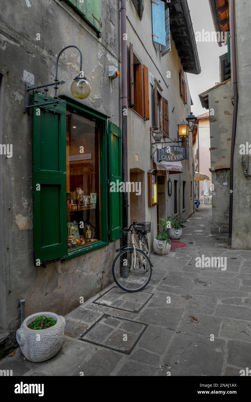 Alley in the old town of Grado, Grado Island, Friuli Venezia Giulia ...