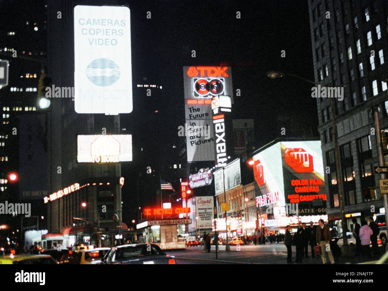 The Times Square section of New York City is shown after dark, April 25 ...