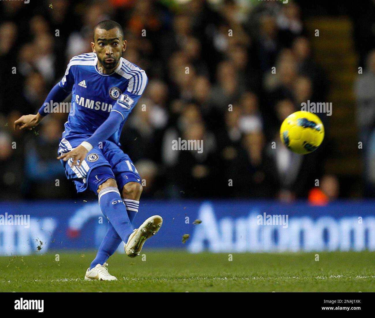 Chelsea's Jose Bosingwa pass the ball as his team plays Tottenham ...