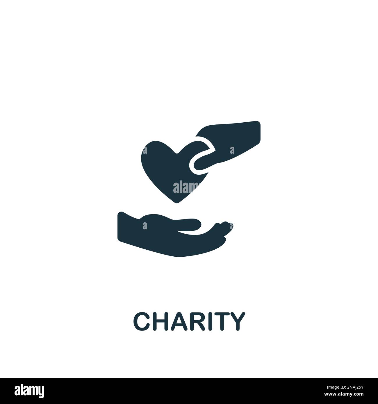 Charity icon. Monochrome simple sign from donation collection. Charity ...