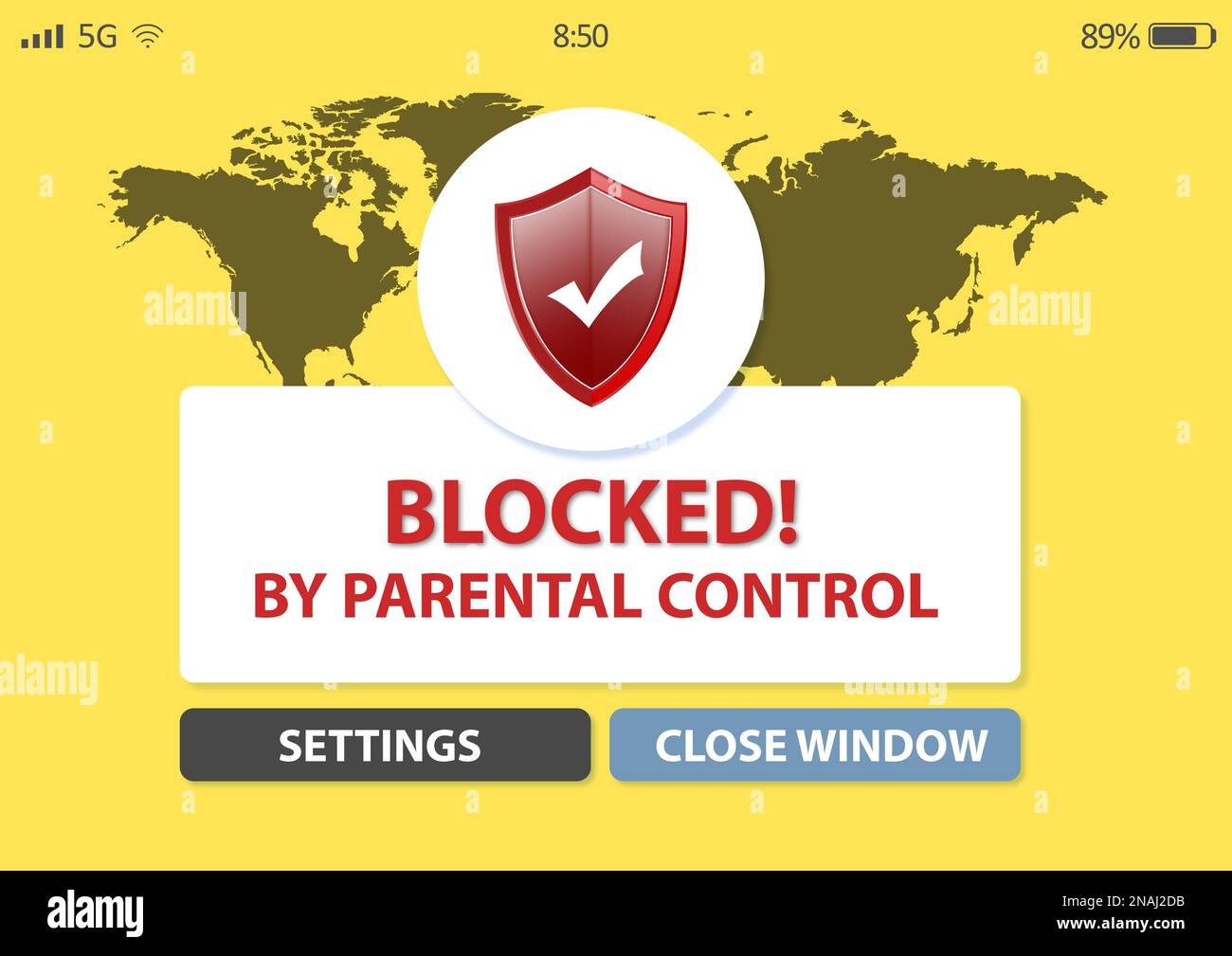 Parental control. Blocked screen of gadget for child safety ...