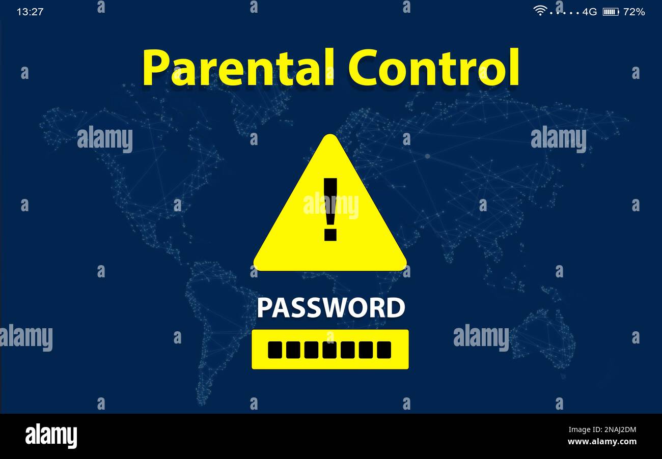 Parental control. Blocked screen of gadget for child safety ...