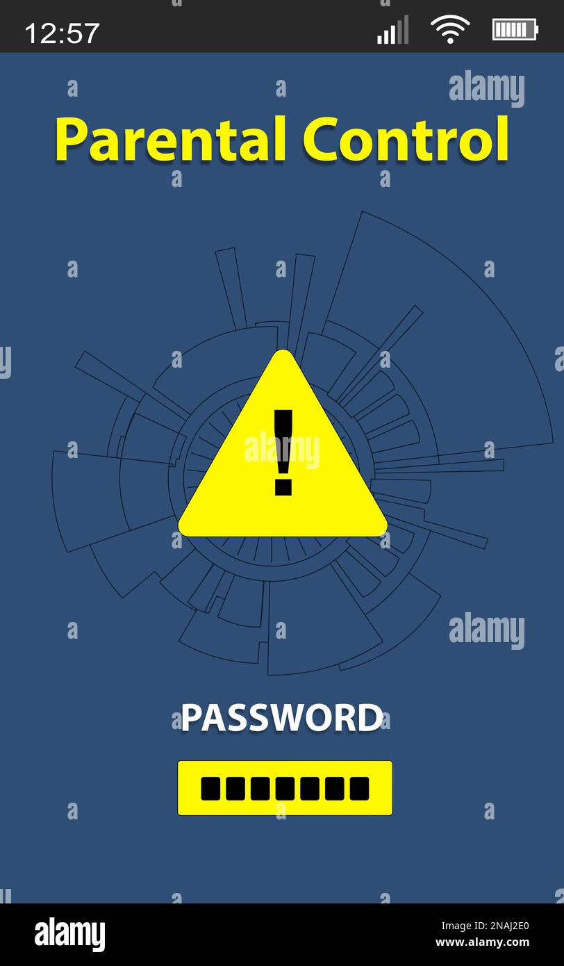 Parental control. Blocked screen of gadget for child safety ...