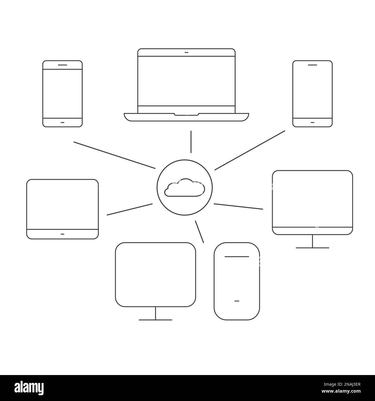 Set of objects on the theme of equipment and communication Stock Vector ...