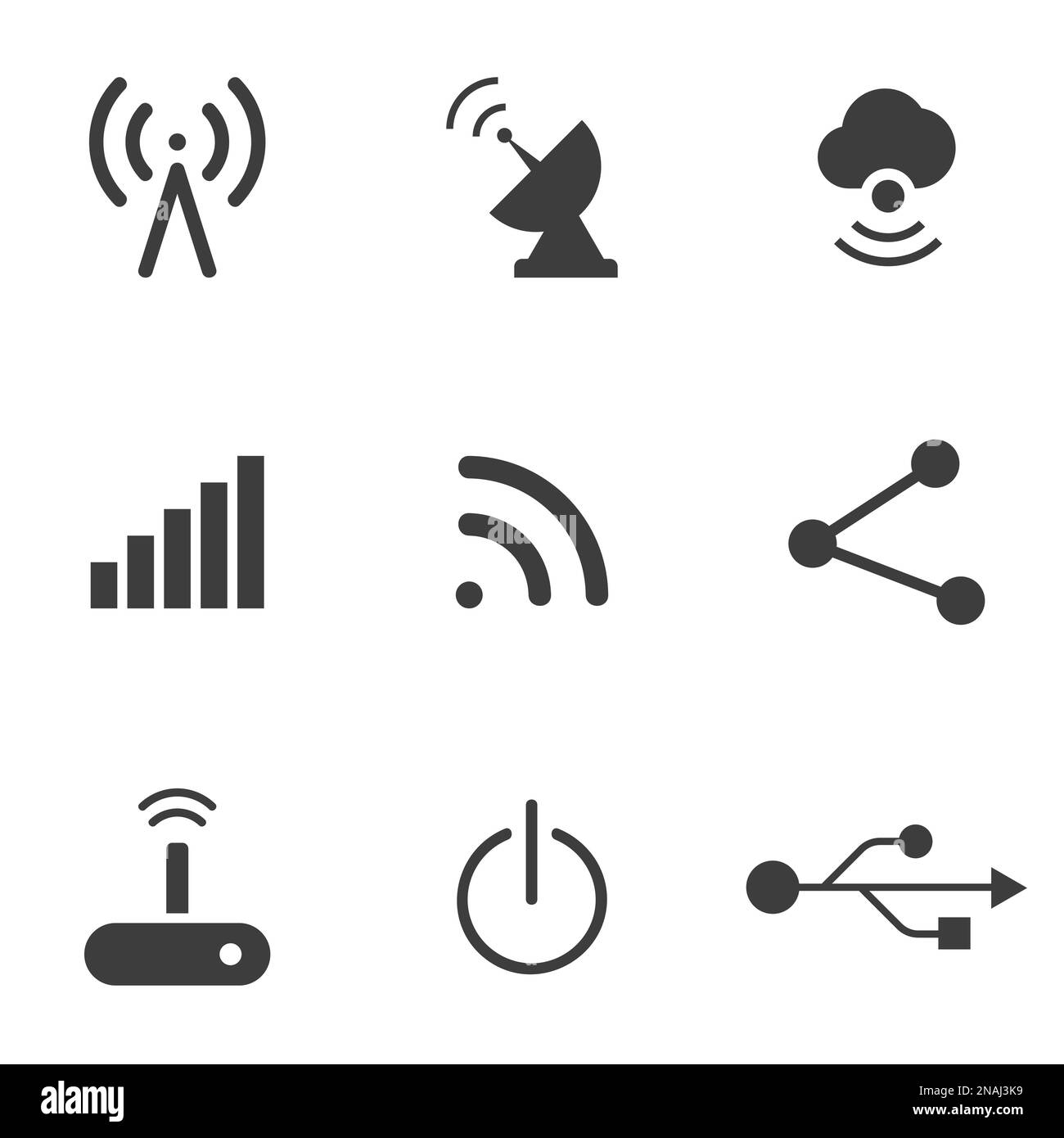 Set of objects on the theme of communication icons Stock Vector Image ...