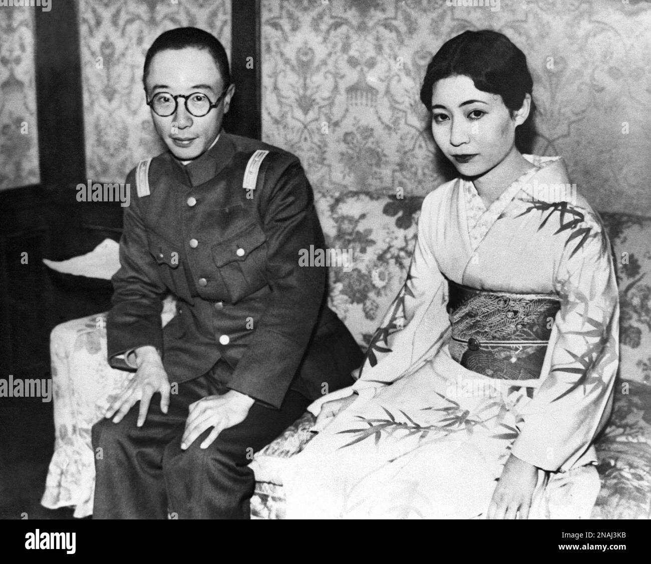 The bride and groom after their marriage. Prince Pu-Chien, younger ...