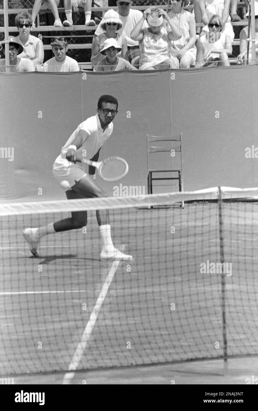 Top seeded player Arthur Ashe at National Clay Court tennis ...