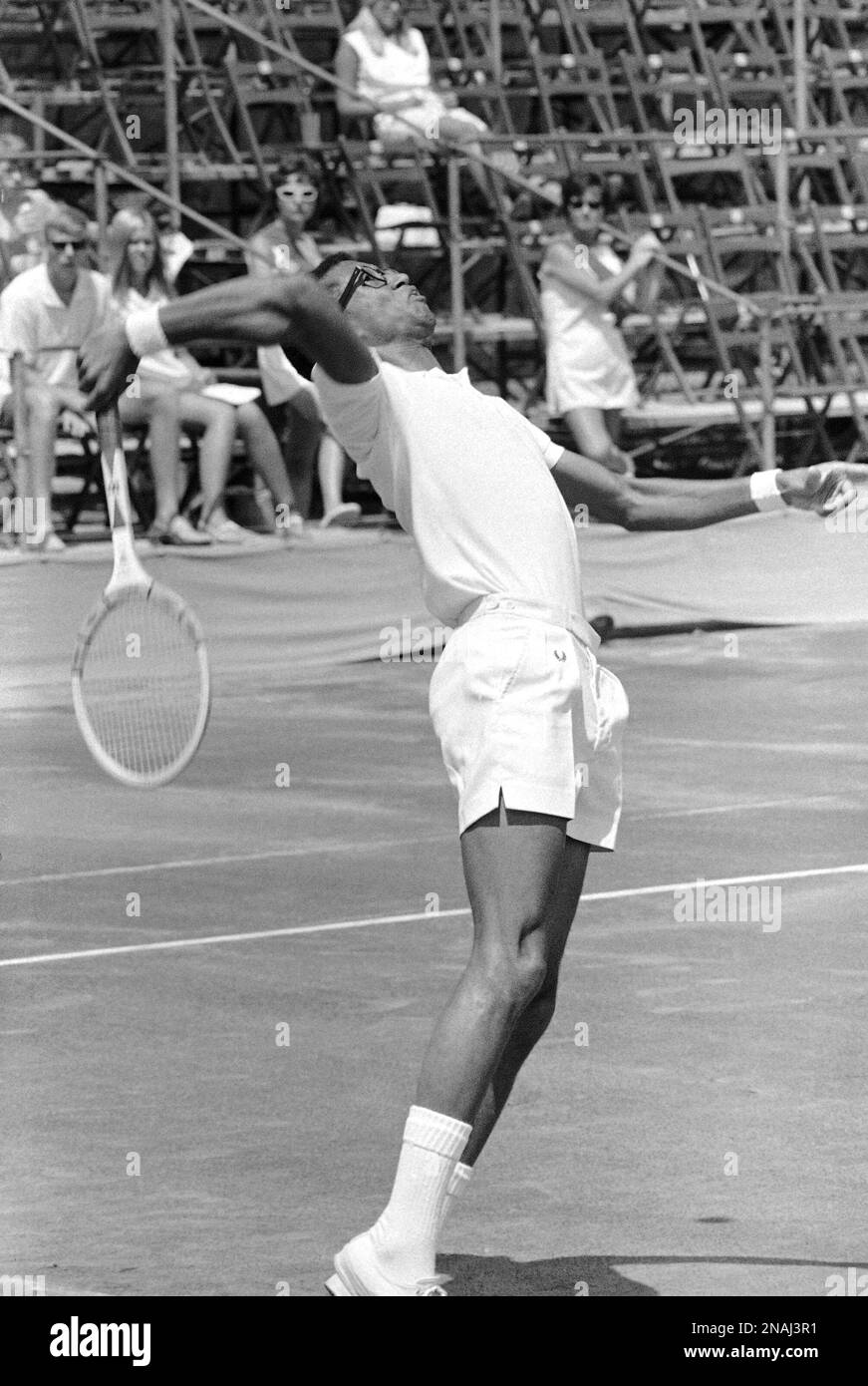 Top seeded player Arthur Ashe at National Clay Court tennis ...