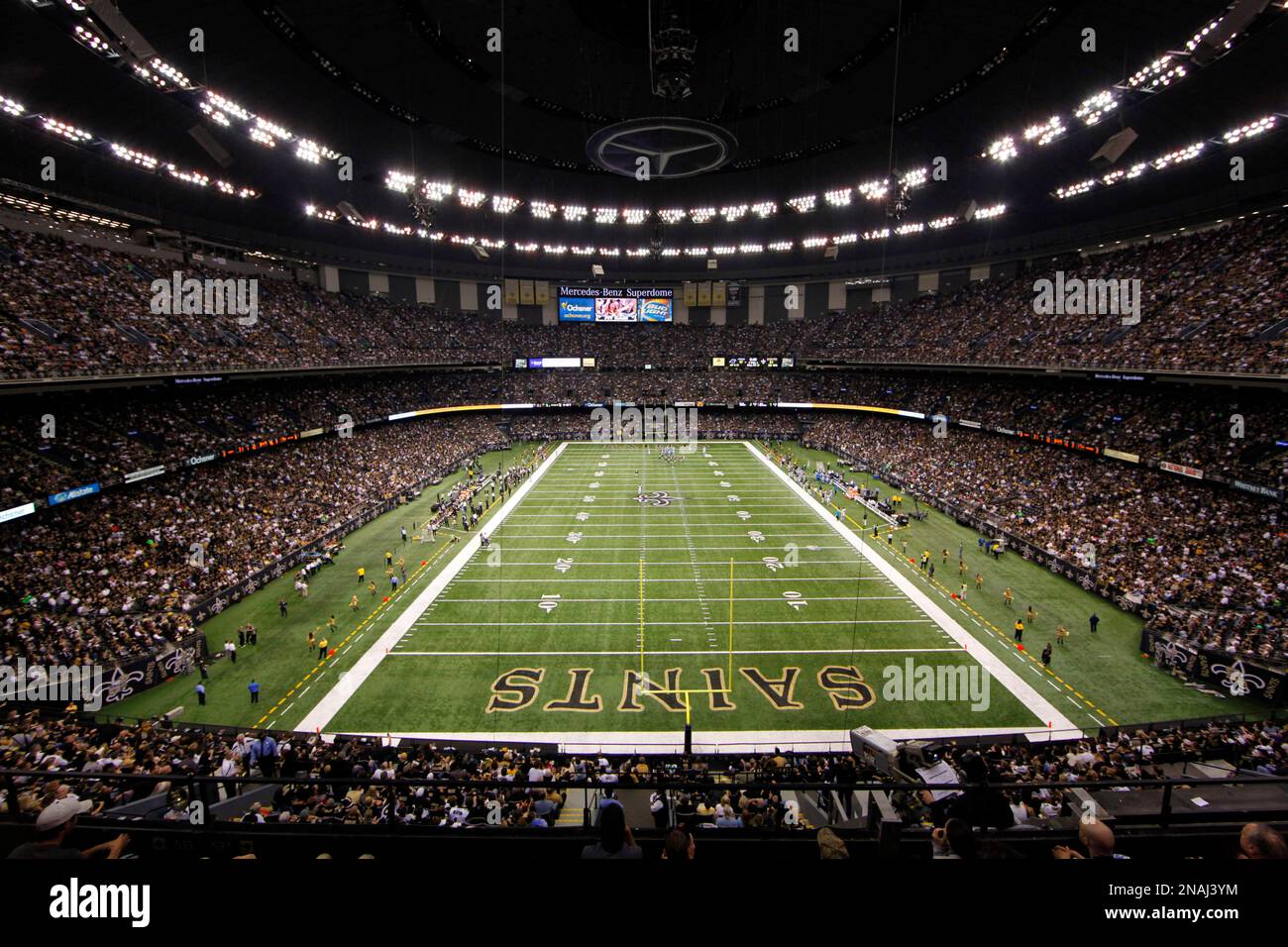 Interior views of the Mercedes-Benz Superdome during the third quarter ...