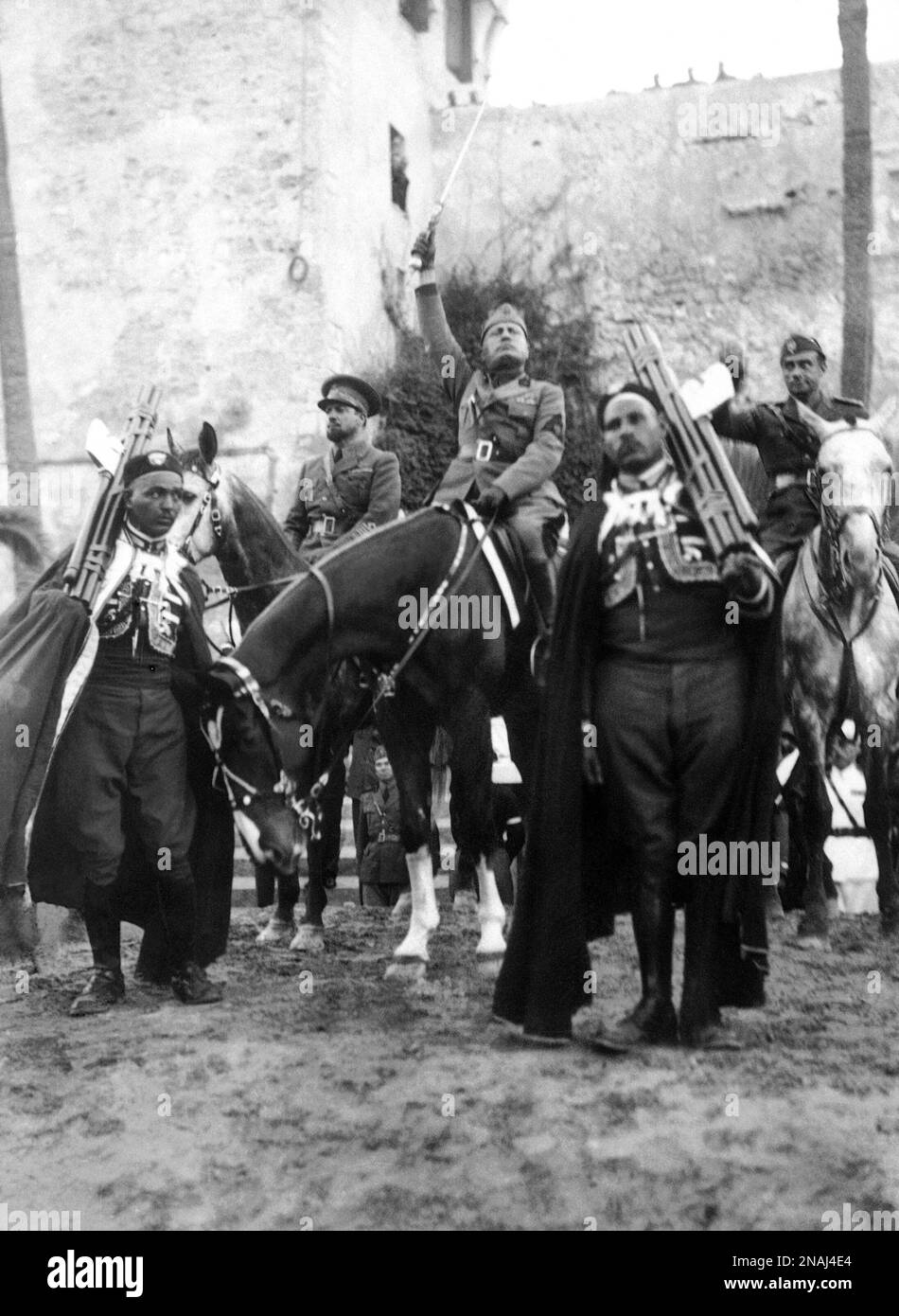 Italian leader Benito Mussolini's visit to Libya reached its climax ...