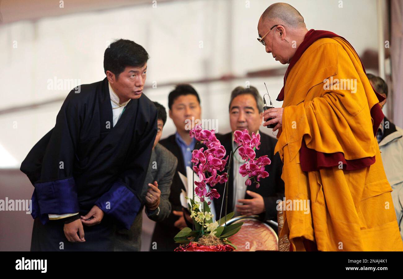 Tibetan spiritual leader the Dalai Lama speaks to Prime Minister of the ...