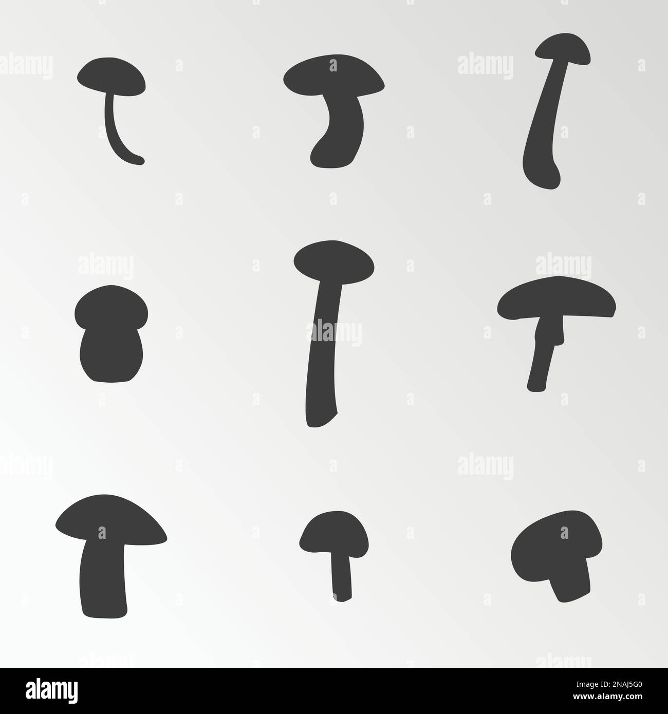 White mushrooms grow in Black and White Stock Photos & Images - Alamy