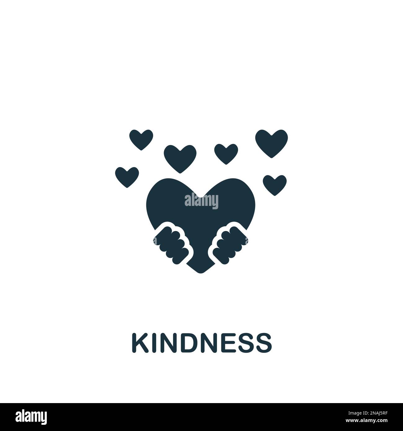 Kindness icon. Monochrome simple sign from donation collection ...