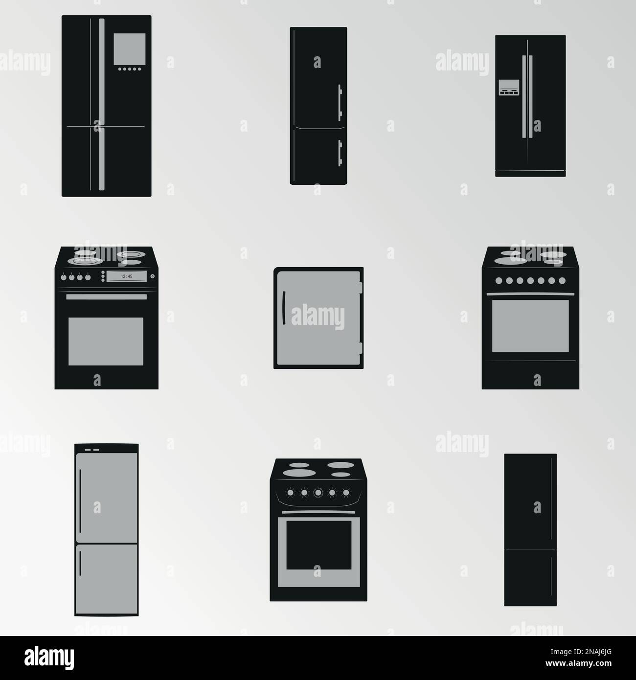 Set of objects on the theme of Kitchen appliances Stock Vector Image ...