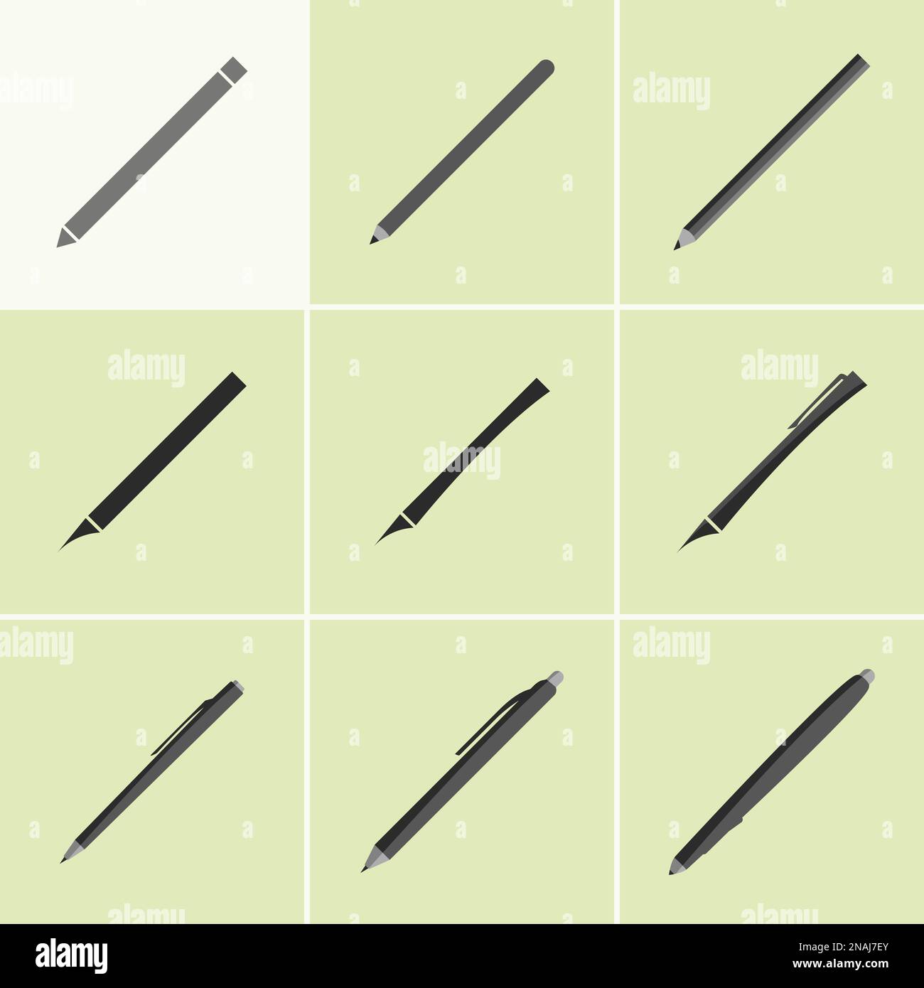 Set colored pens on Stock Vector Images - Alamy