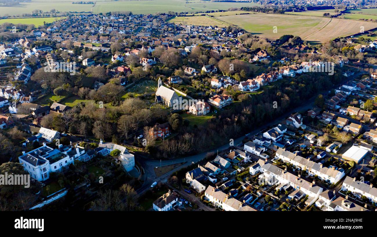 Aerial view of Kingsdown Village Stock Photo - Alamy