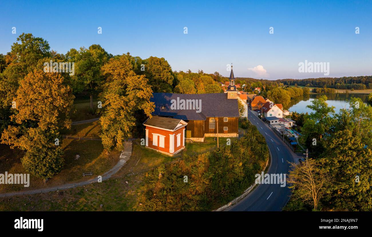 Aerial view Stiege Castle Town of Oberharz am Brocken Harz Mountains ...