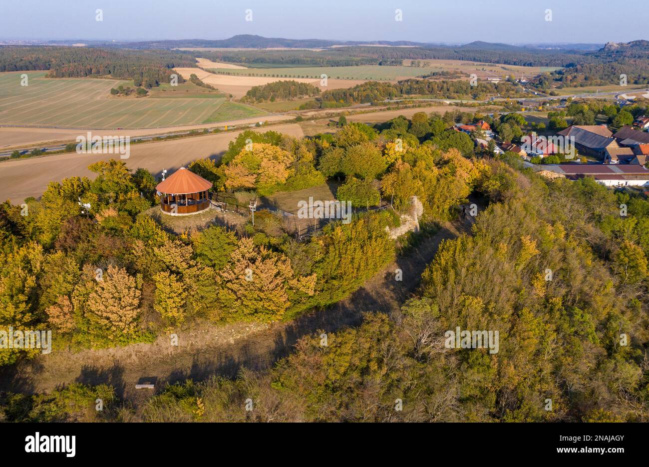 Harz pictures Heimburg aerial photos Stock Photo - Alamy