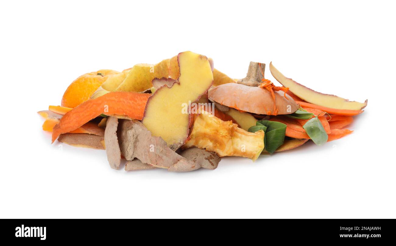 Pile of organic waste for composting on white background Stock Photo ...