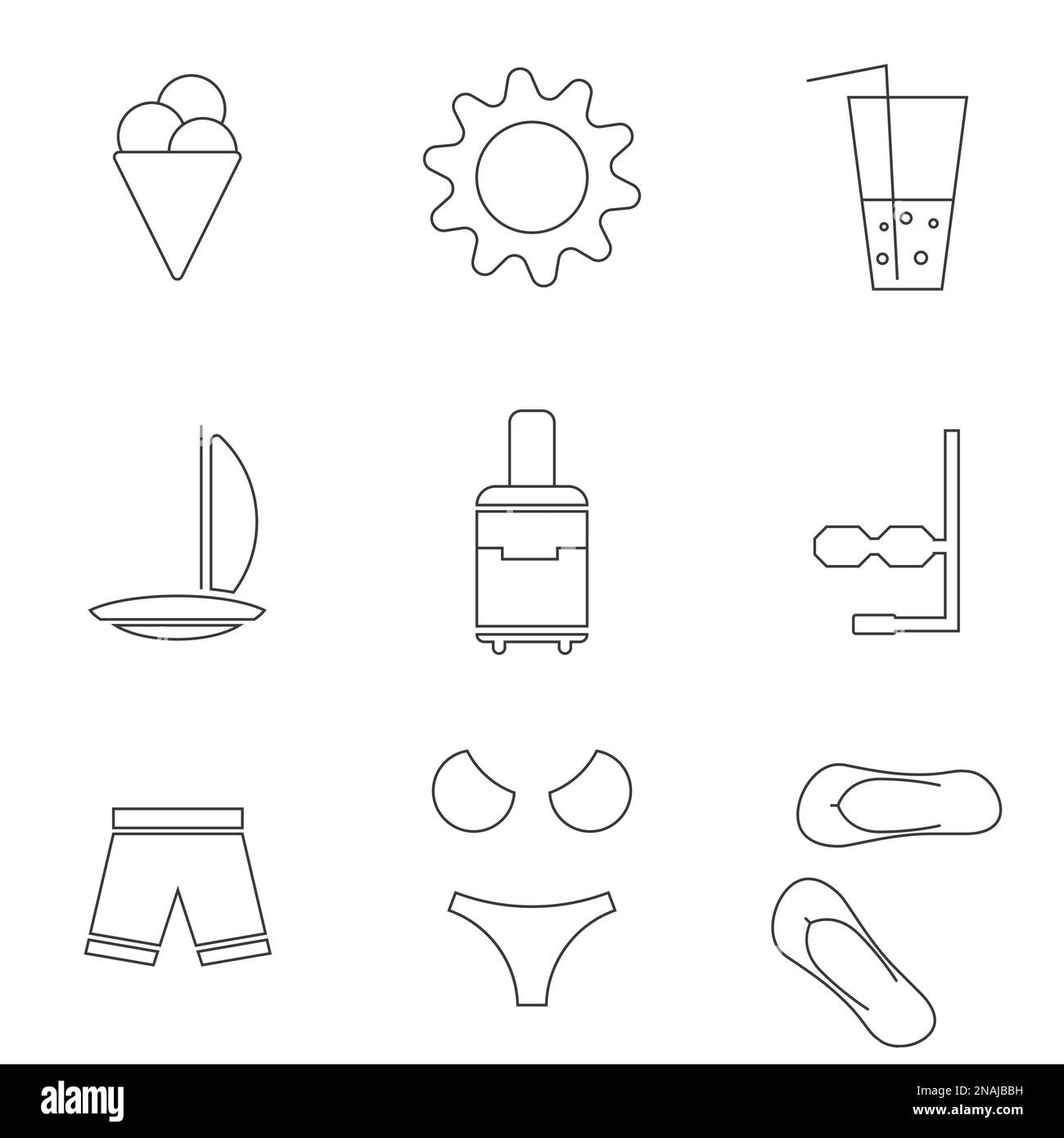 Set of objects on the theme of summer, beach Stock Vector Image & Art ...