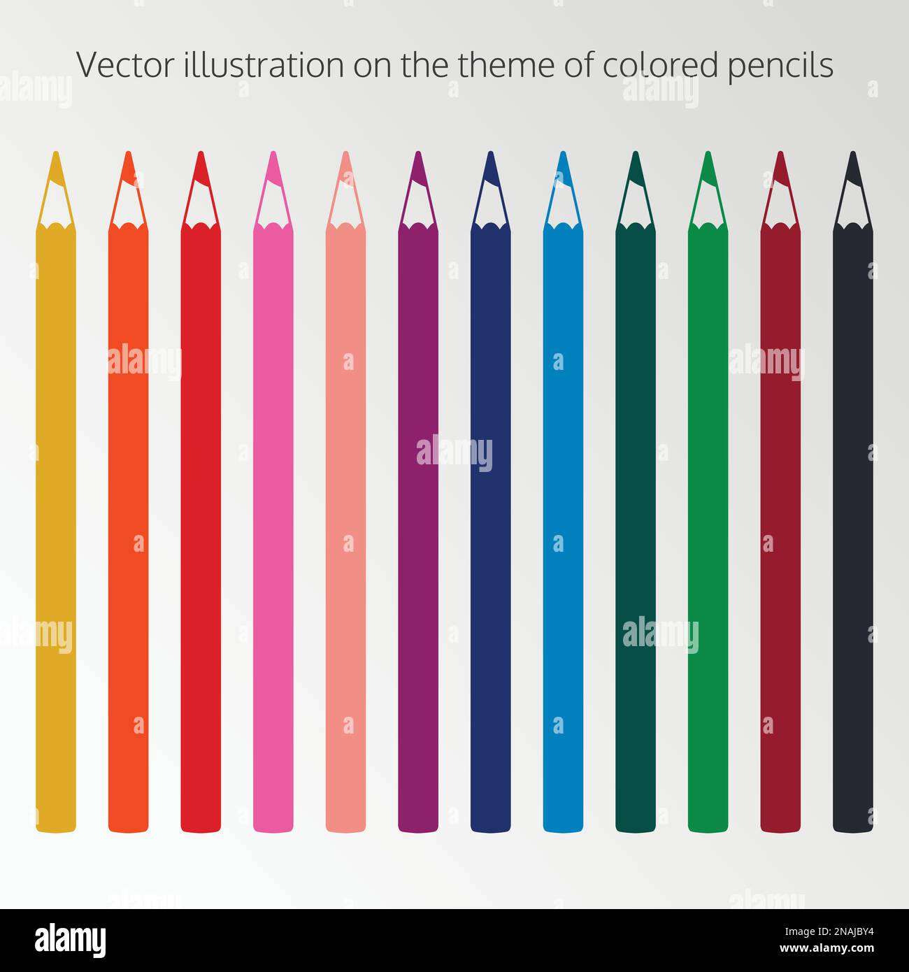 Set of objects on the theme of pencils Stock Vector Image & Art - Alamy