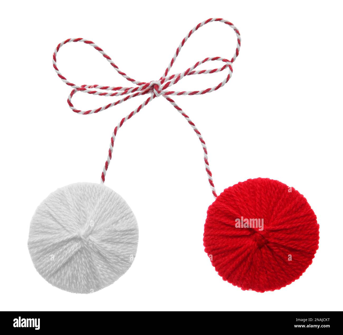 Traditional martisor on white background. Beginning of spring ...