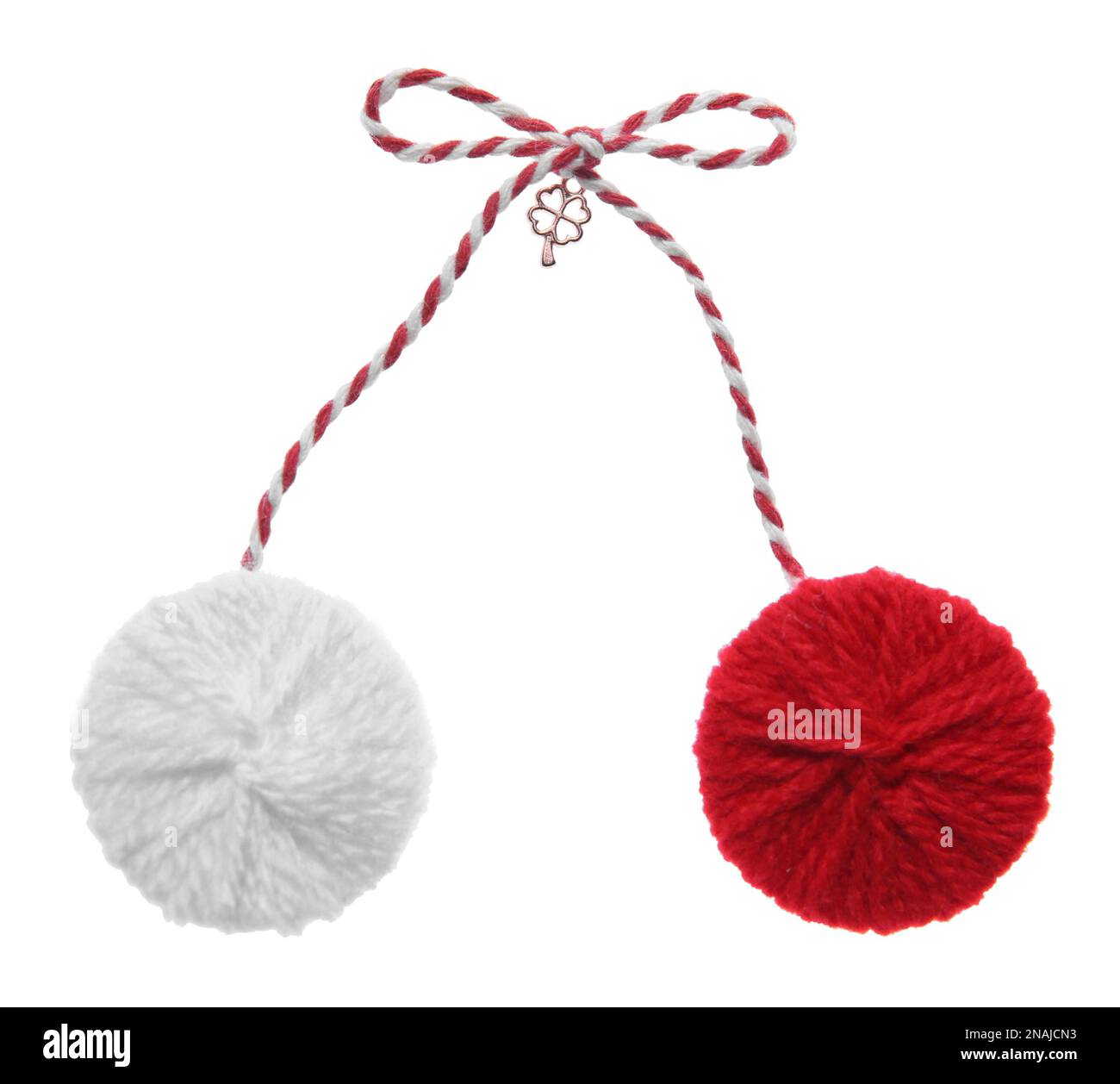 Traditional martisor on white background. Beginning of spring ...