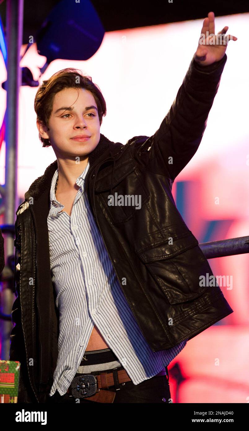 Jake T. Austin appears on stage in Times Square during the New Year's ...