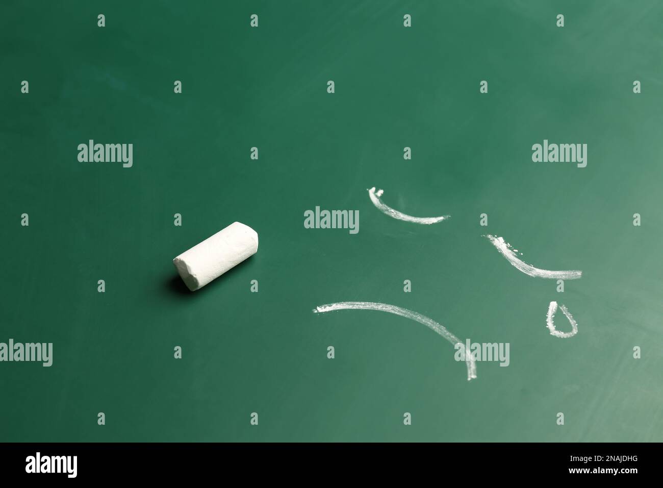 Sad face with tear drawn on chalkboard Stock Photo - Alamy
